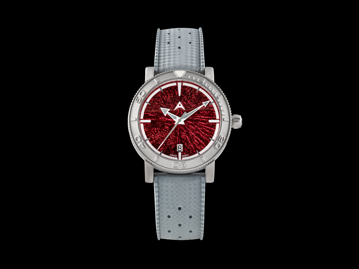 Aerotec Atlantic-The Minimalist Titanium Dive Watch - Raspberry dial – Aerotec Watches