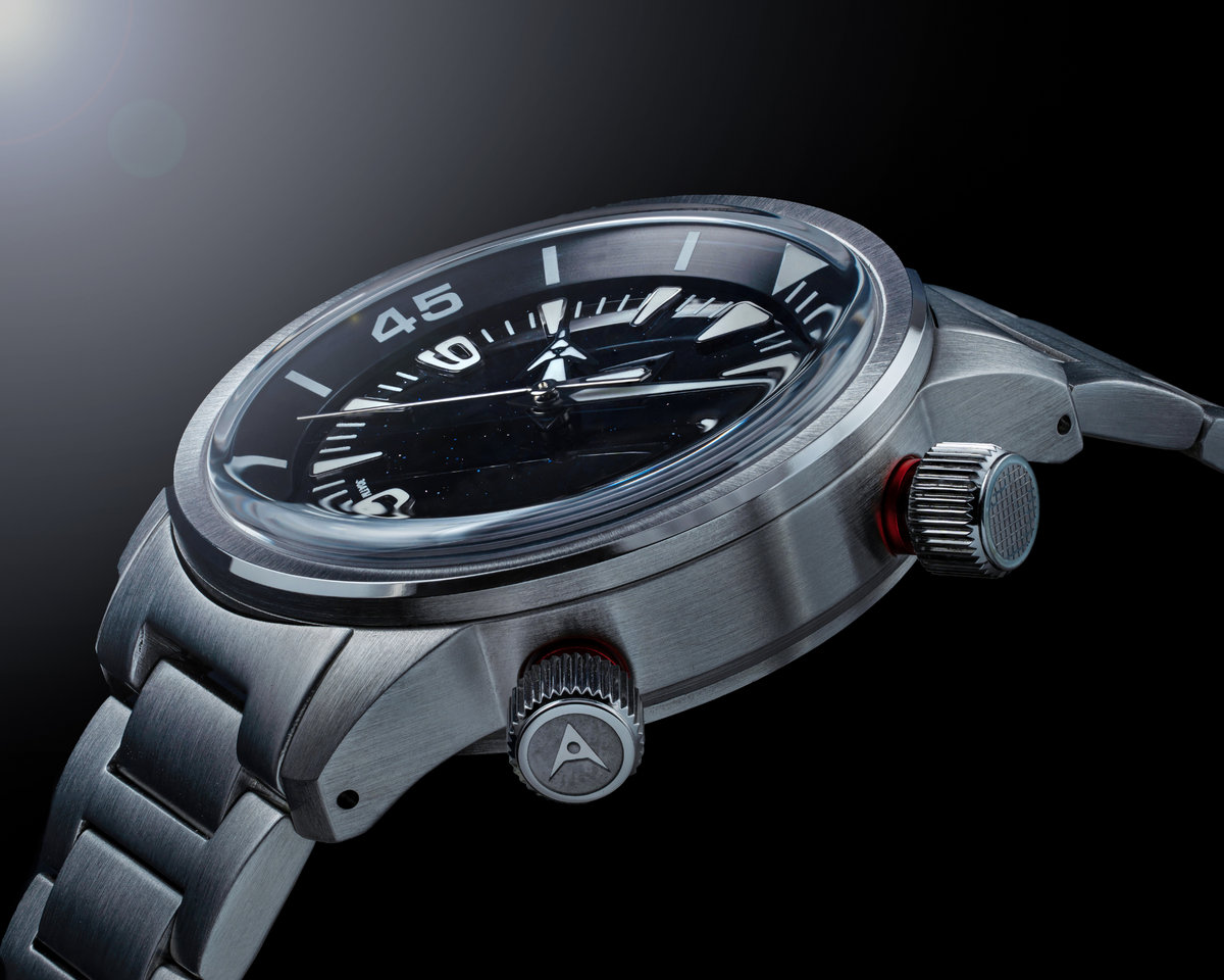Black label - Wave Aventurine stone dial – Aerotec Watches