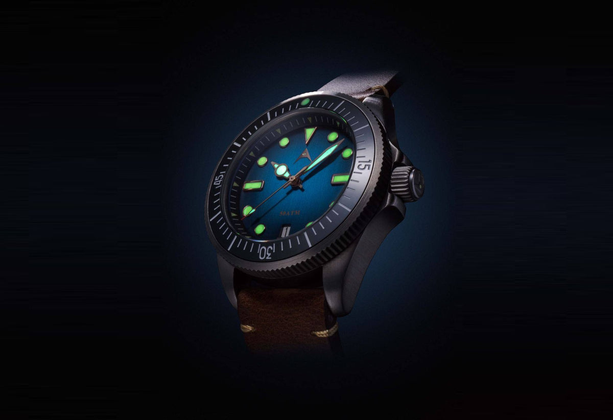 Sea Hunt ( Blue Dial with rose gold hands & indexes ) – Aerotec Watches